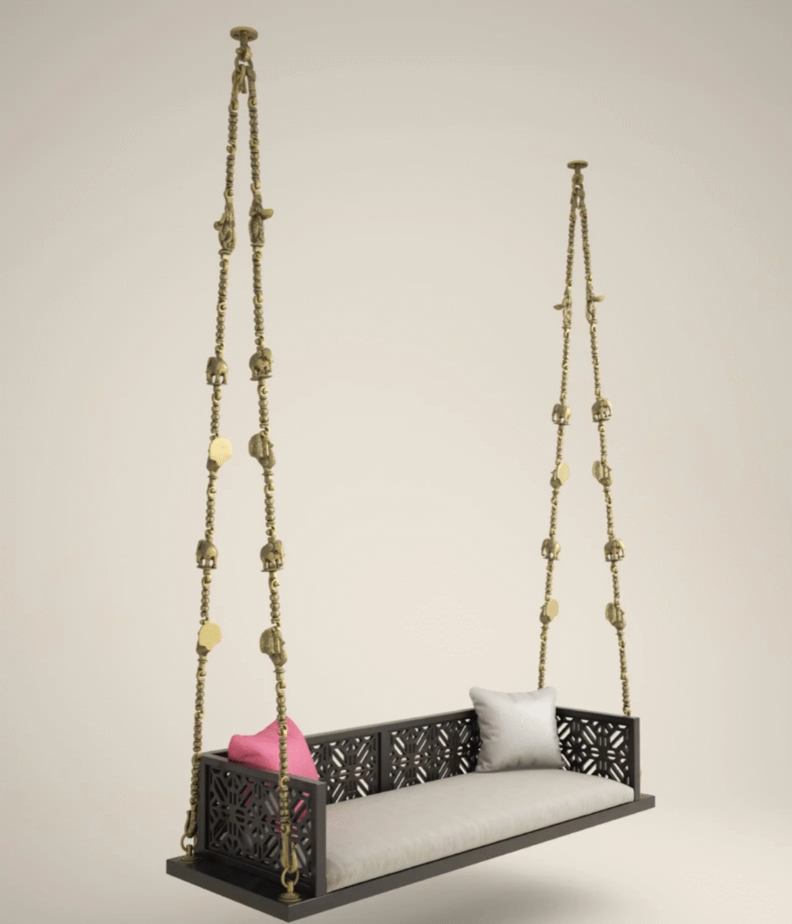 Wooden Hanging Jhula for Balcony