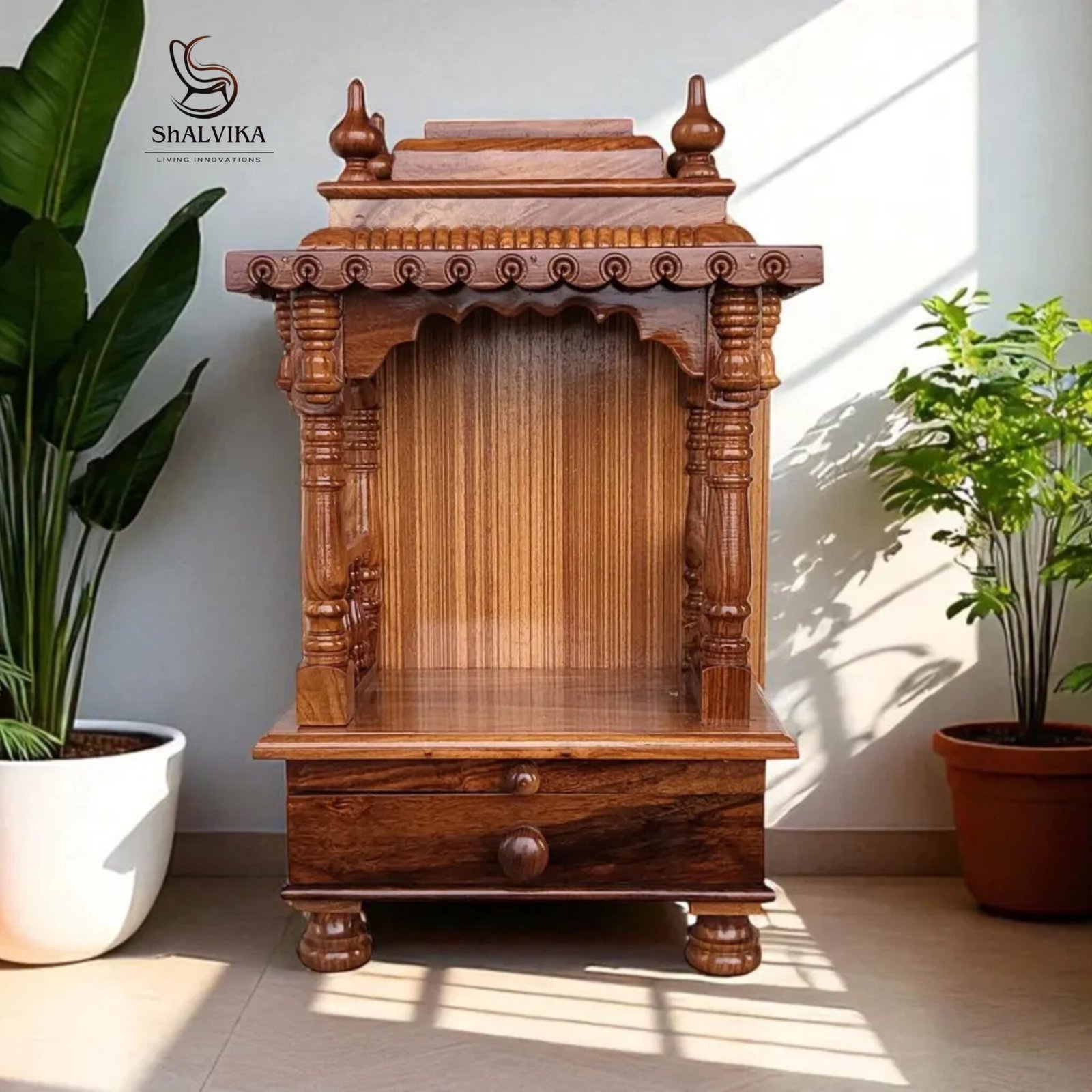Handmade Sheesham Wood Pooja Mandir