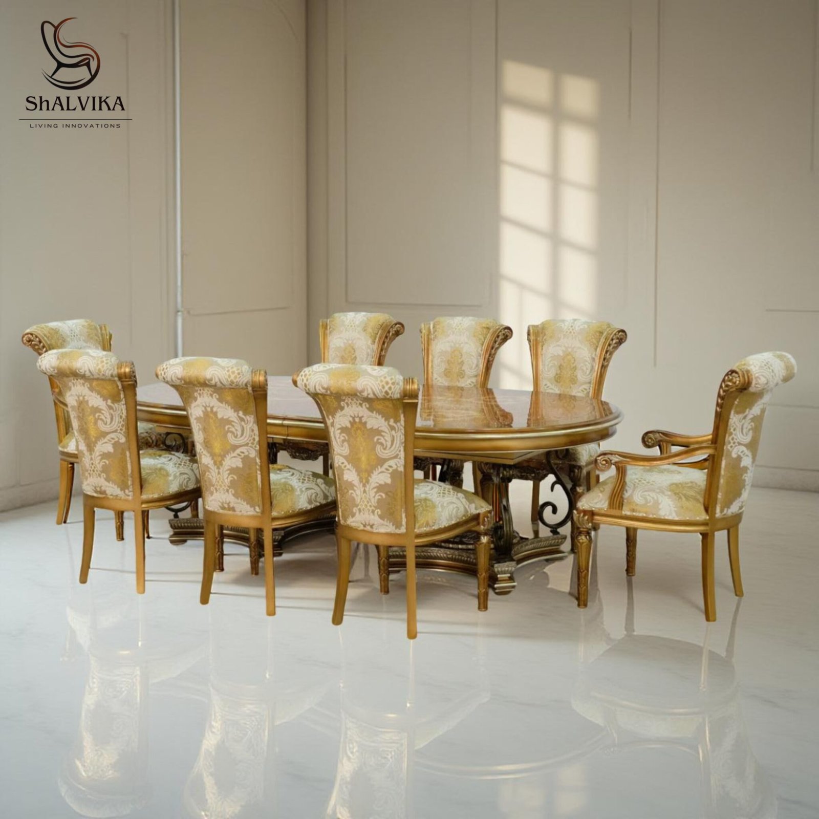 Wooden Royal Classic 8 Seater Dining Table Set