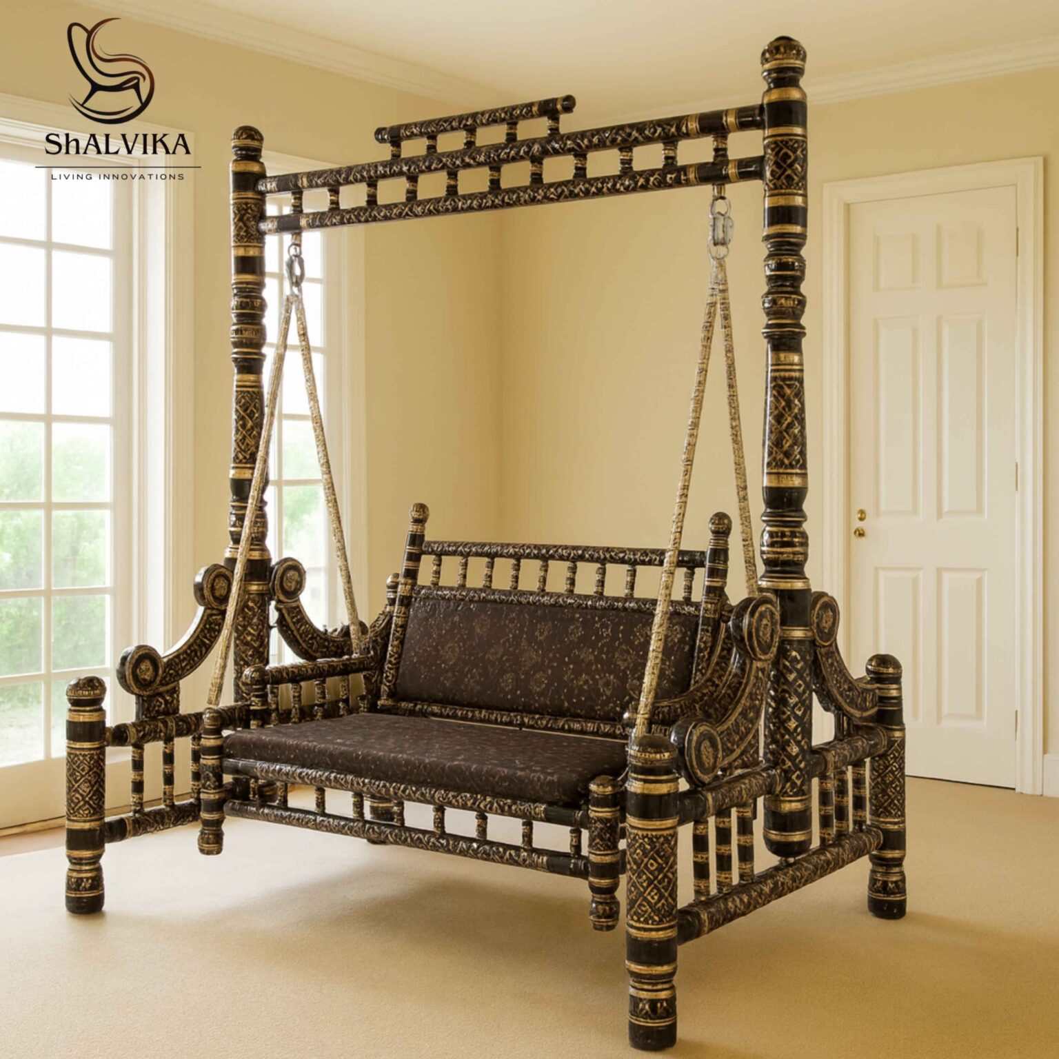 Wooden Sankheda Jhula for Home