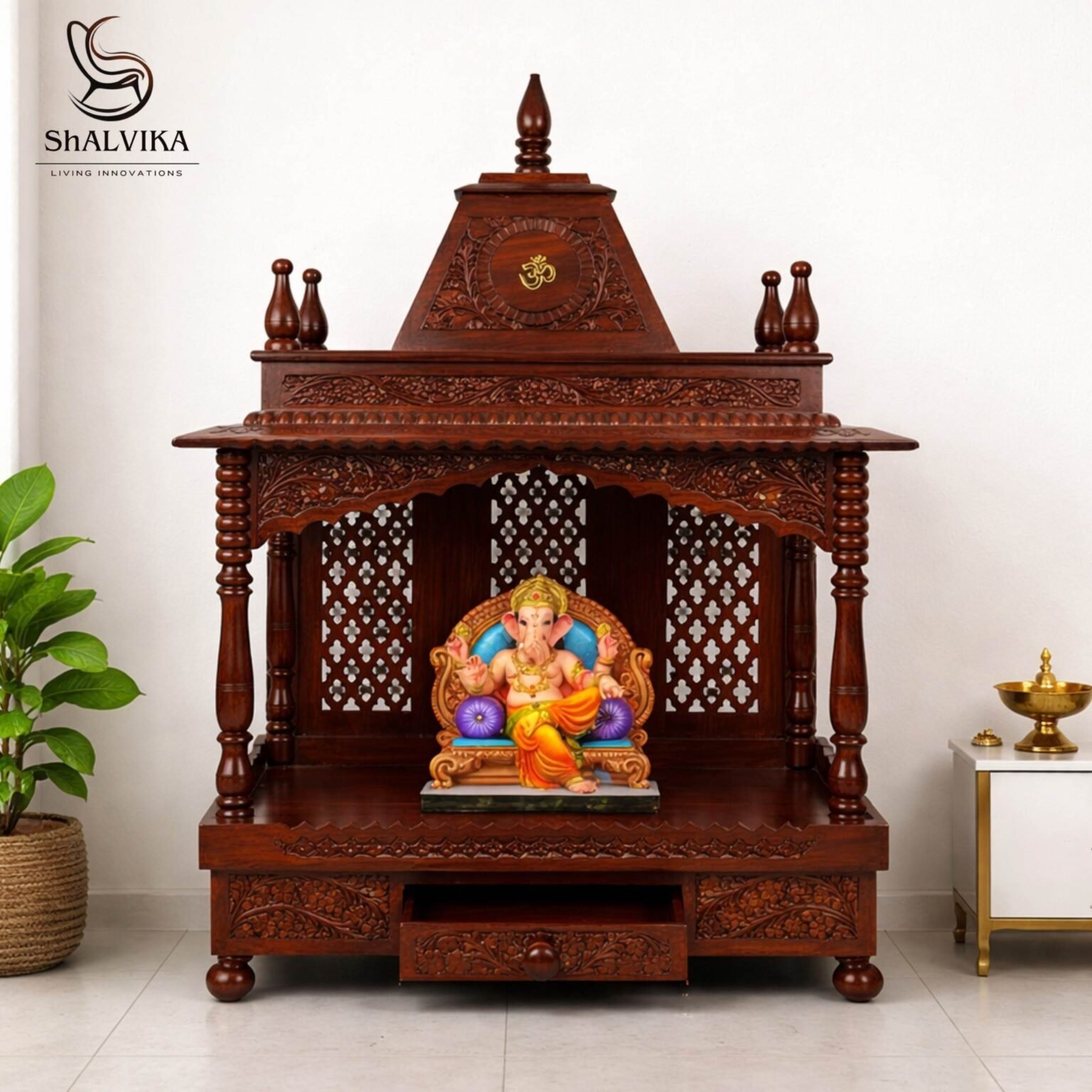 Temple for Home Designs in Sheesham Wood | Shalvika Living